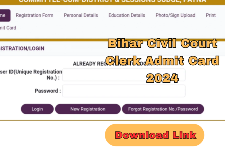 Bihar Civil Court Clerk Admit Card 2024, Know Selection Process and ...