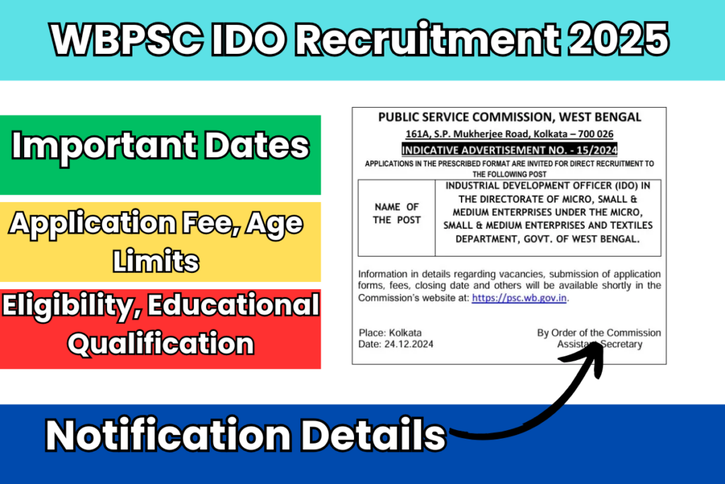 WBPSC IDO Latest Vacancies 2025 Notification, Eligibility, Online Form
